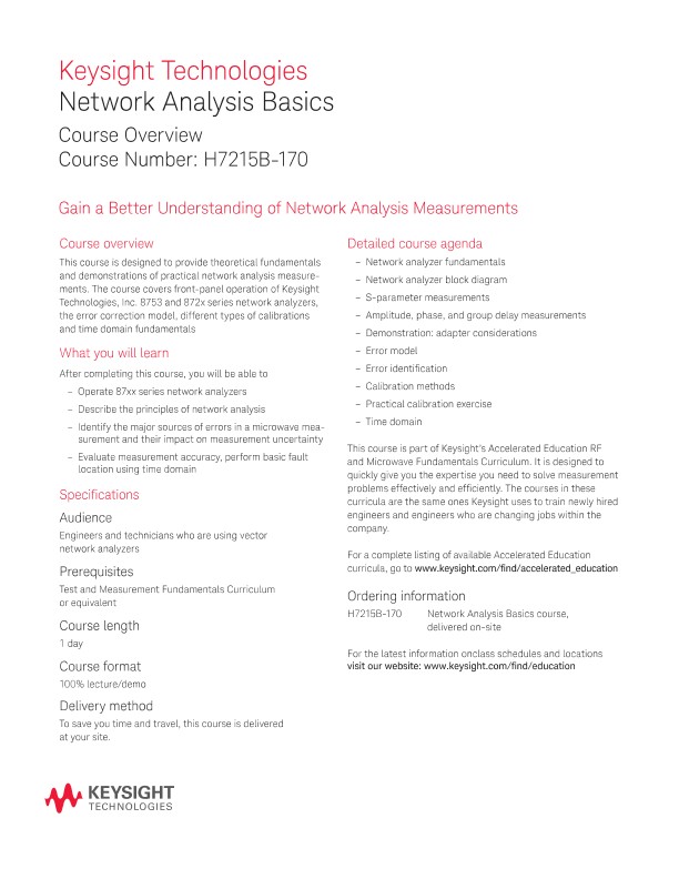 Network Analysis Basics - Course Overview PDF Asset Page | Keysight